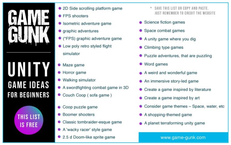 25 Inspiring Unity Game Ideas For Beginners & Free Idea Machine